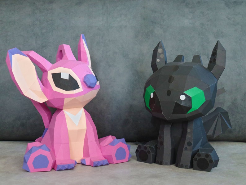 Angel and Night Fury Dragon PDF SVG Papercraft DIY Pepakura - Etsy