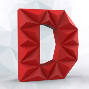 Papercraft Letter D 3D DIY Pepakura Origami Paper Low Poly - Etsy
