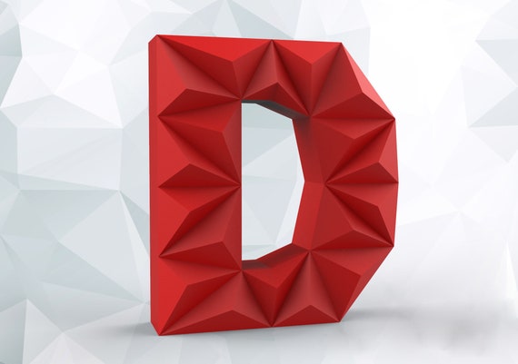 Papercraft Letter D 3D DIY Pepakura Origami Paper Low Poly - Etsy