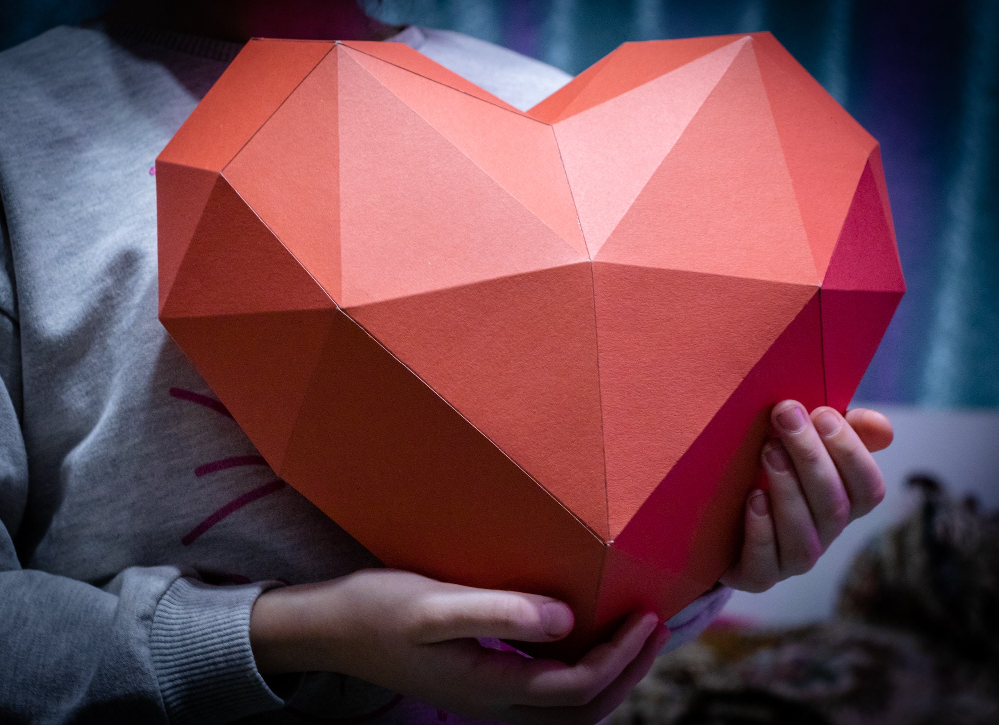 Heart Papercraft DIY Pepakura Origami Template Low Poly - Etsy