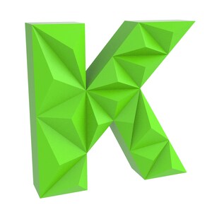Papercraft Letter K 3D DIY Pepakura Origami Paper Low Poly - Etsy