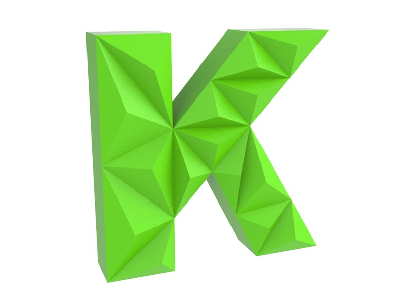 Papercraft Letter K 3D DIY Pepakura Origami Paper Low Poly - Etsy