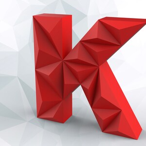 Papercraft Letter K 3D DIY Pepakura Origami Paper Low Poly - Etsy