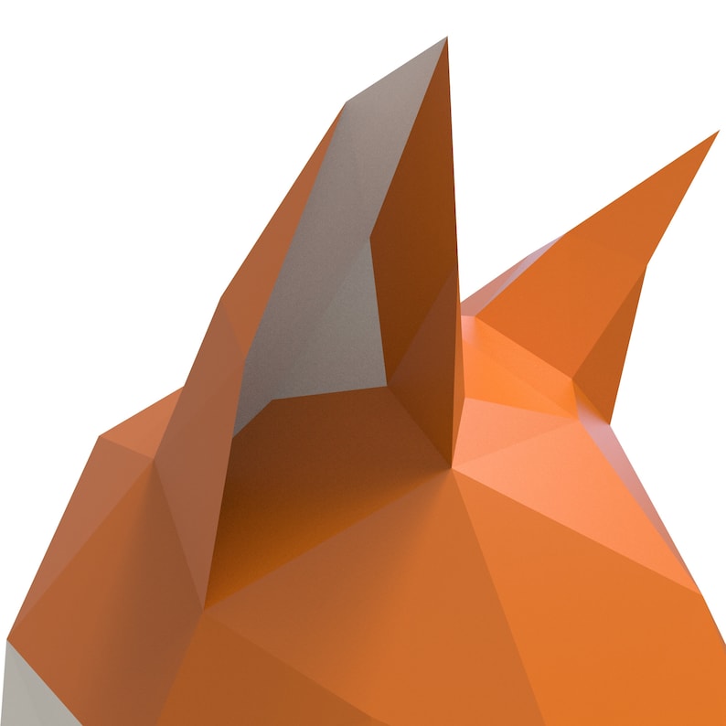 Papercraft 3D Fox Mask Low Poly DIY Origami Pepakura Holiday - Etsy UK