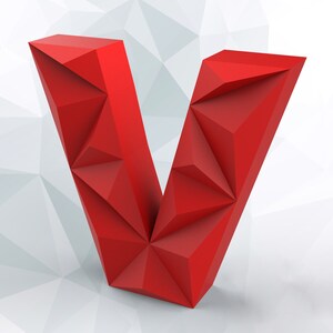 Papercraft Letter V 3D DIY Pepakura Origami Paper Low Poly - Etsy