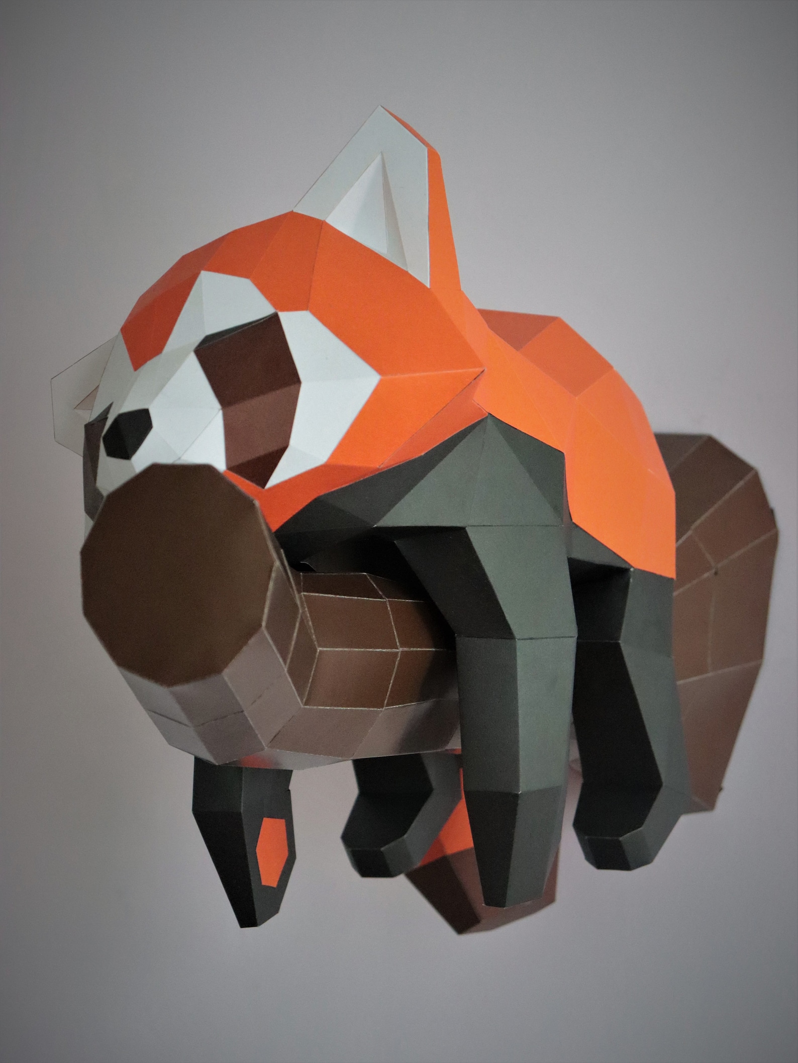 Red Panda Wall Decor Papercraft DIY Pepakura Origami Template Low Poly ...