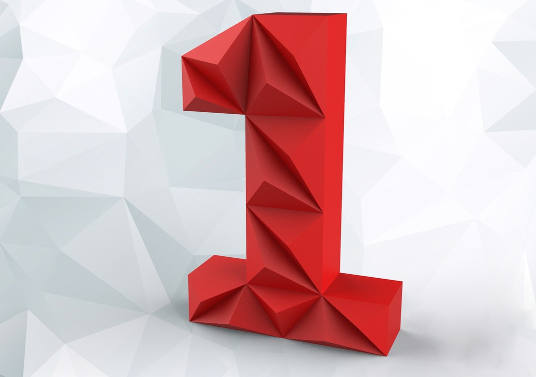 Papercraft Digit 1 3D DIY Pepakura Origami Paper Low Poly - Etsy