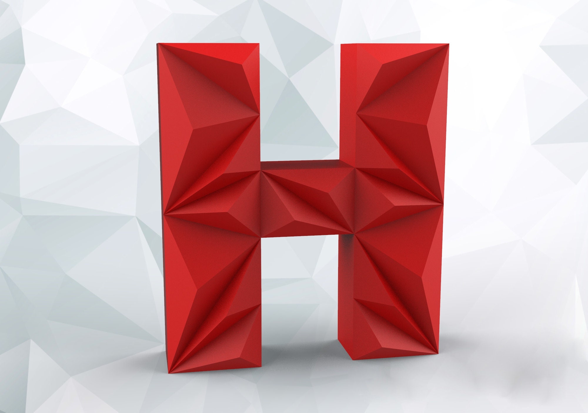 Papercraft Letter H 3D DIY Pepakura Origami Paper Low Poly - Etsy Hong Kong