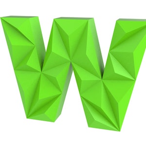 Papercraft Letter W 3D DIY Pepakura Origami Paper Low Poly - Etsy