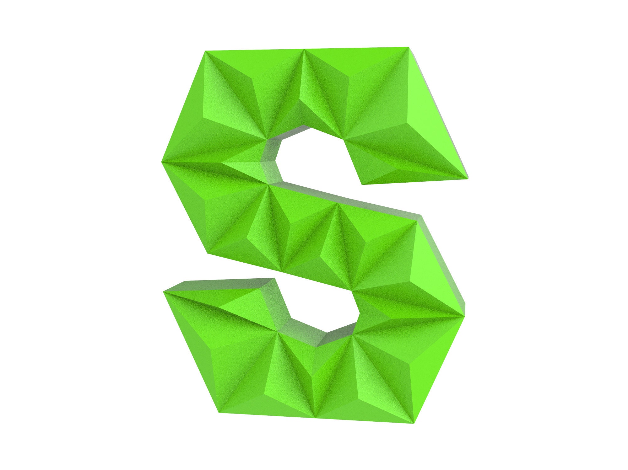 Papercraft letter S 3D DIY pepakura origami paper low poly - Etsy México