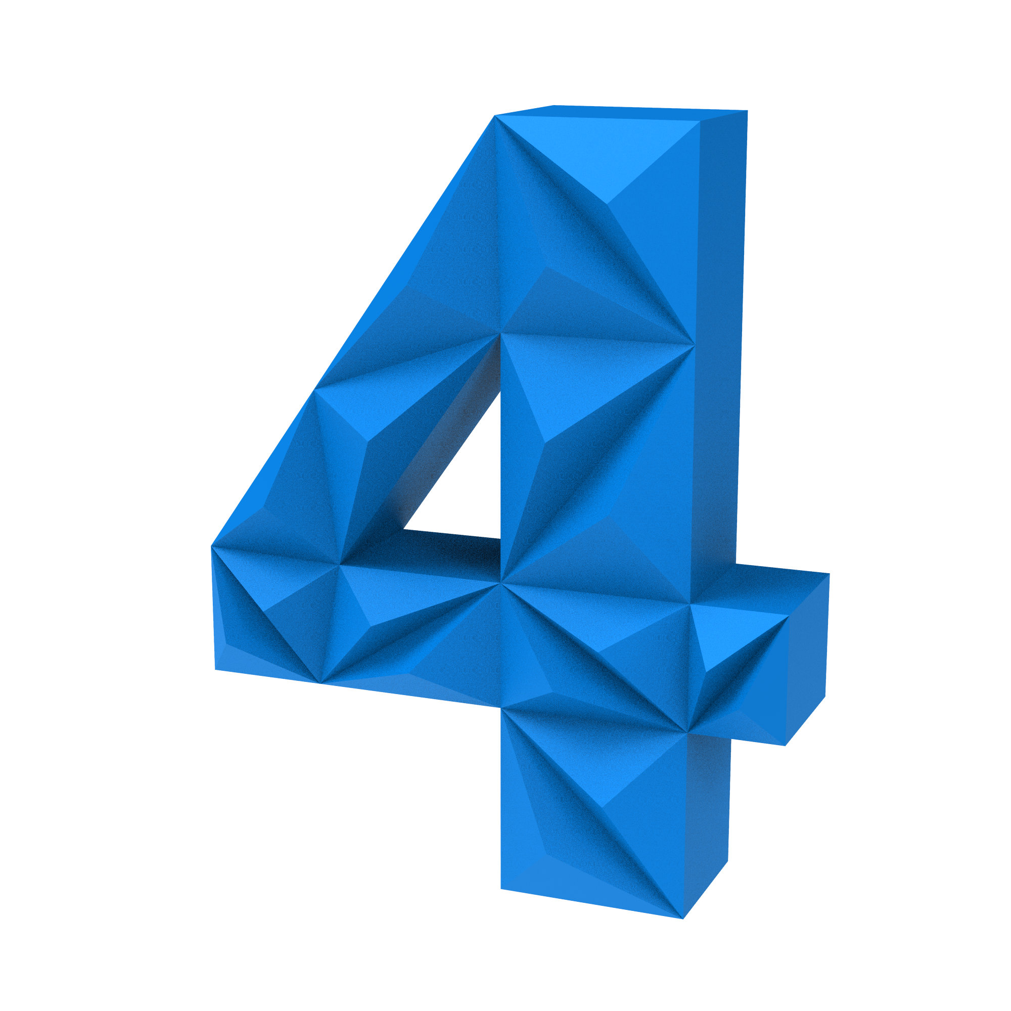 Papercraft Digit 4 3D DIY Pepakura Origami Paper Low Poly - Etsy