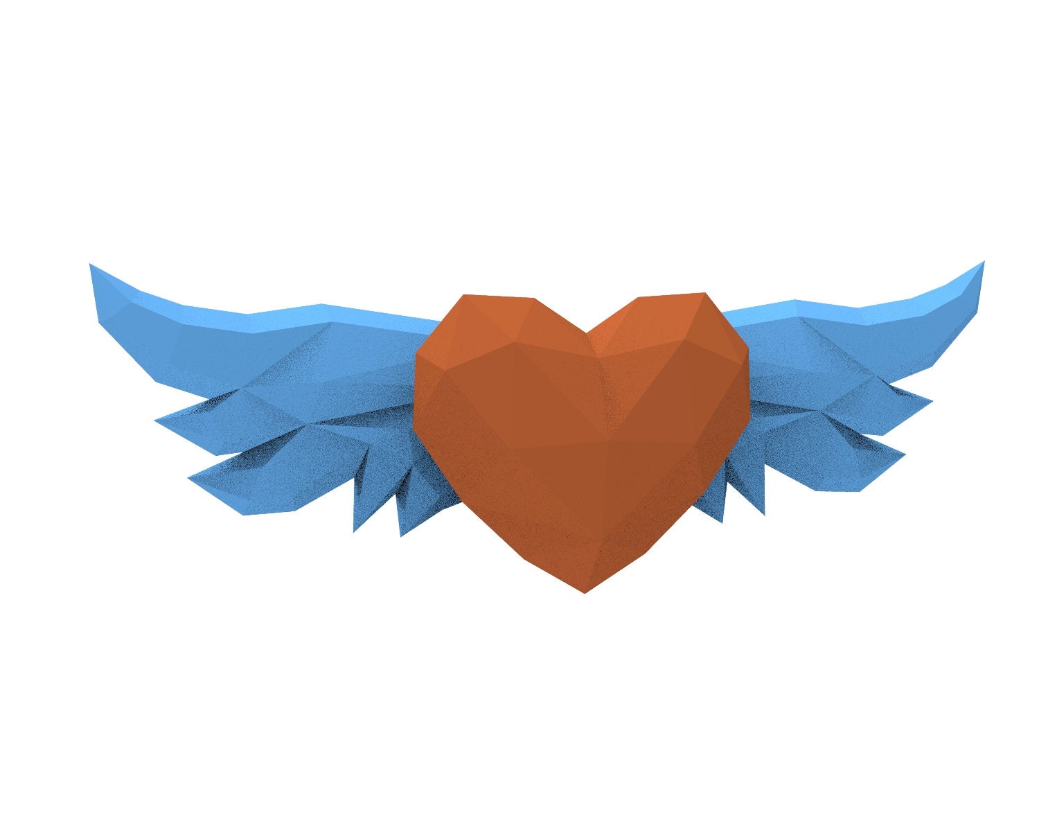 Heart With Wings PDF Papercraft DIY Pepakura Origami Template - Etsy