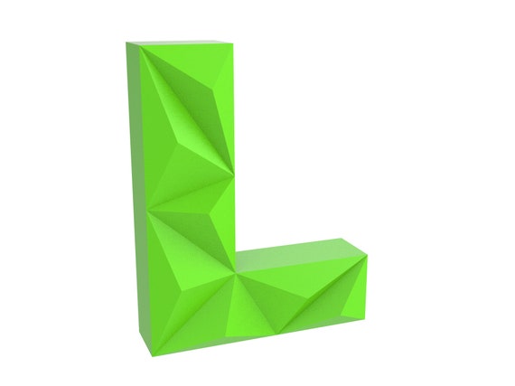 Papercraft Letter L 3D DIY Pepakura Origami Paper Low Poly | Etsy