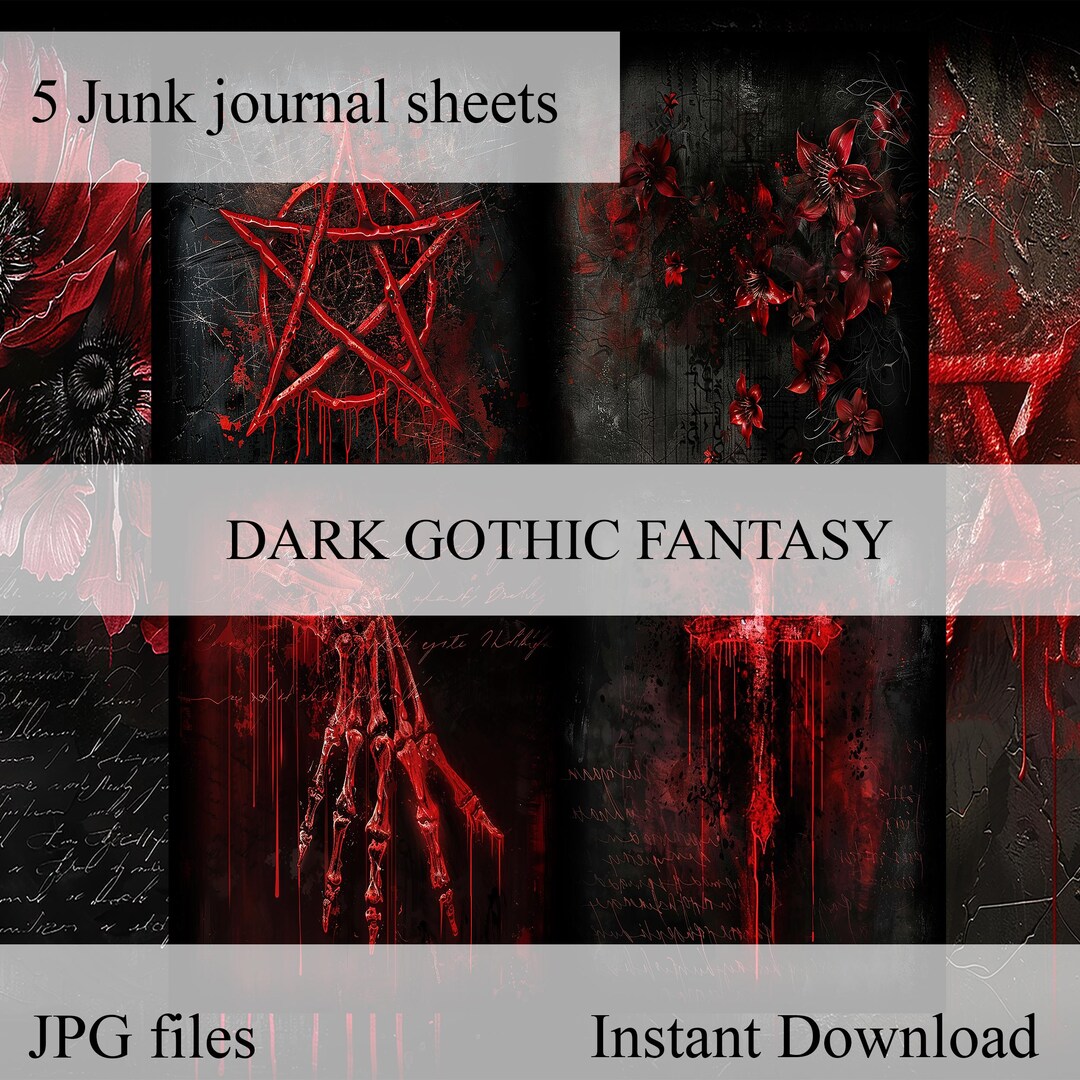 Dark Fantasy Junk Journal Paper, Scrapbooking Set, Junk Journal Kit ...