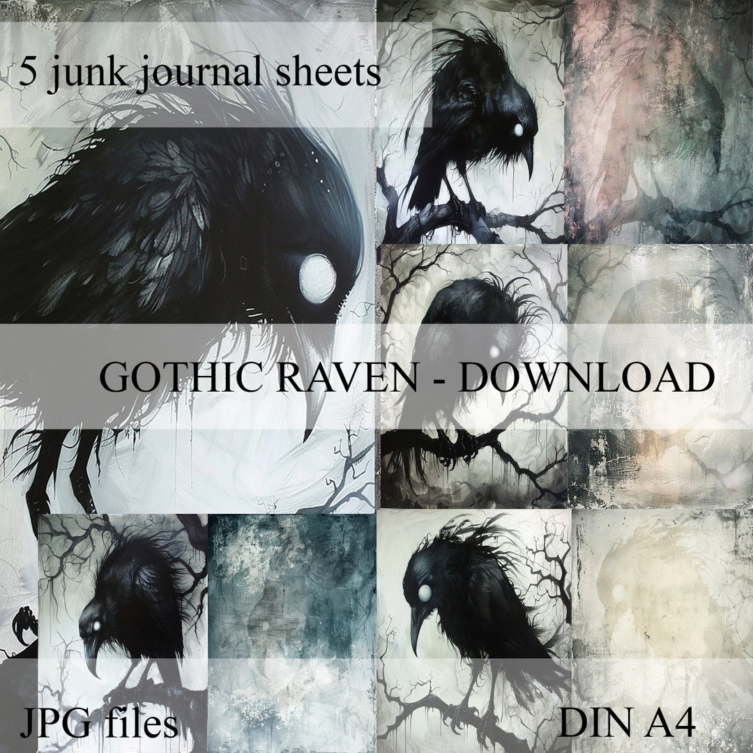 Scrapbook Gothic Raven Papers, Scrapbook, Scrapbooking, Diary, Memory ...