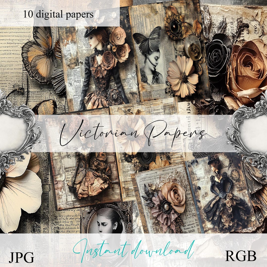 Scrapbook "old Papers - Victorian" Printable Papers, Scrapbook ...