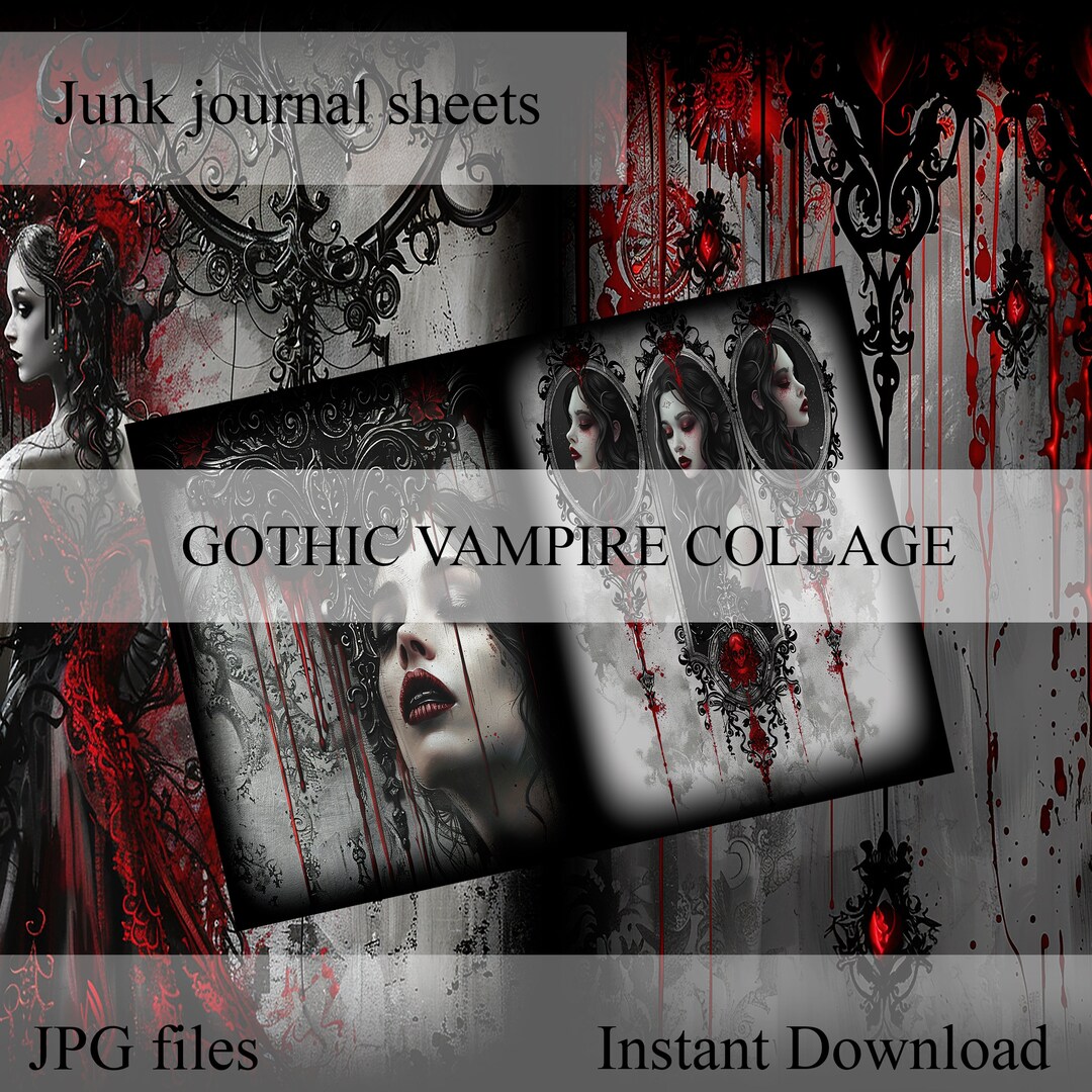 Junk Journal Gothic, Vampire, Scrapbook, Scrapbooking Collage, Junk ...