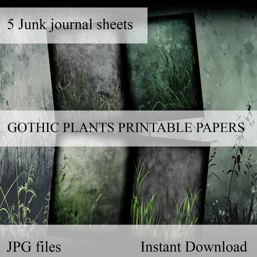 Scrapbook Plants, Printable Paper, Junk Journal, Scrapbook ...