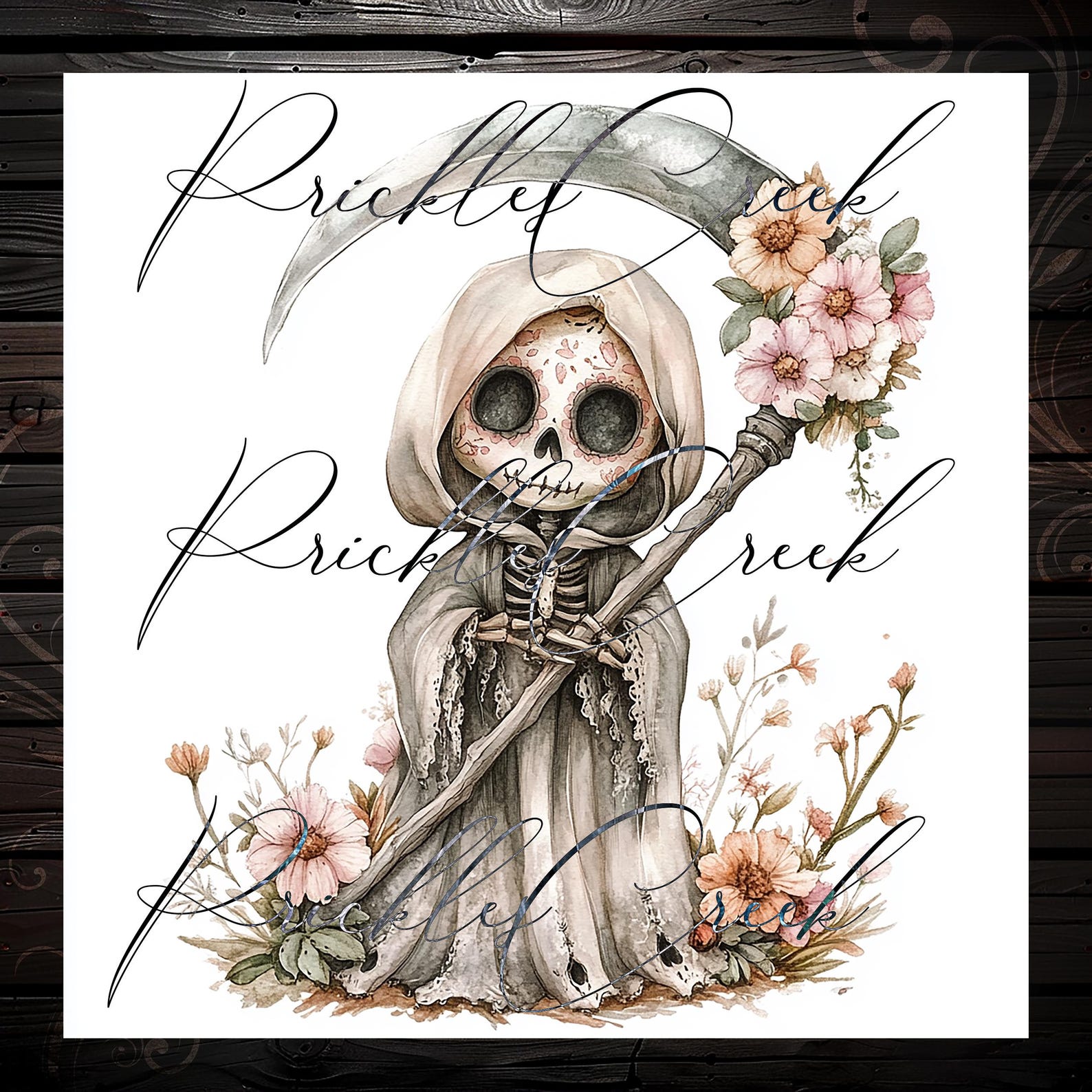 Clipart Eerie Grim Reaper, Junk Journal Stickers, Scrapbooking Stickers ...