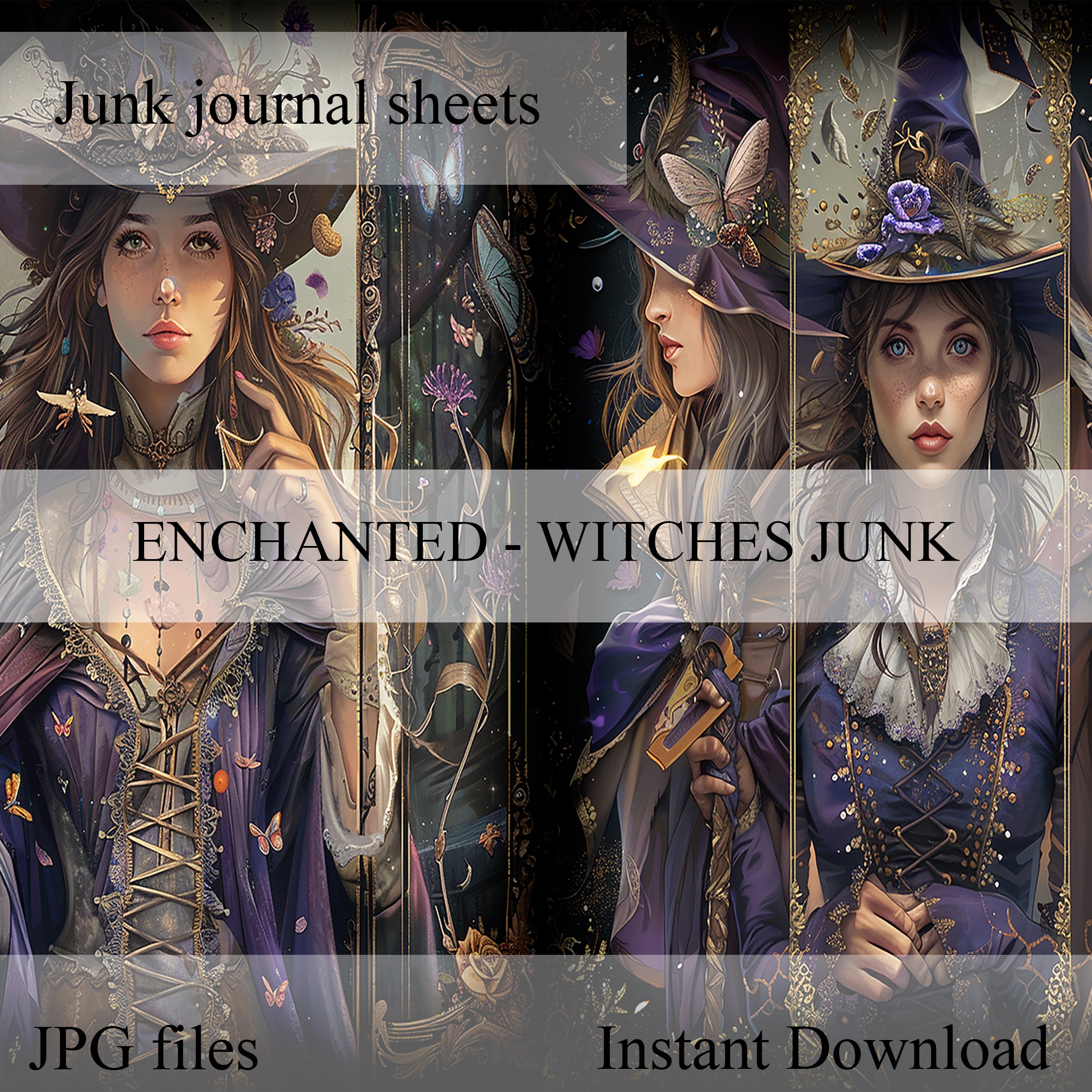 Enchanted Junk Journal, Scrapbooking Set, Junk Journal Kit, Witches ...