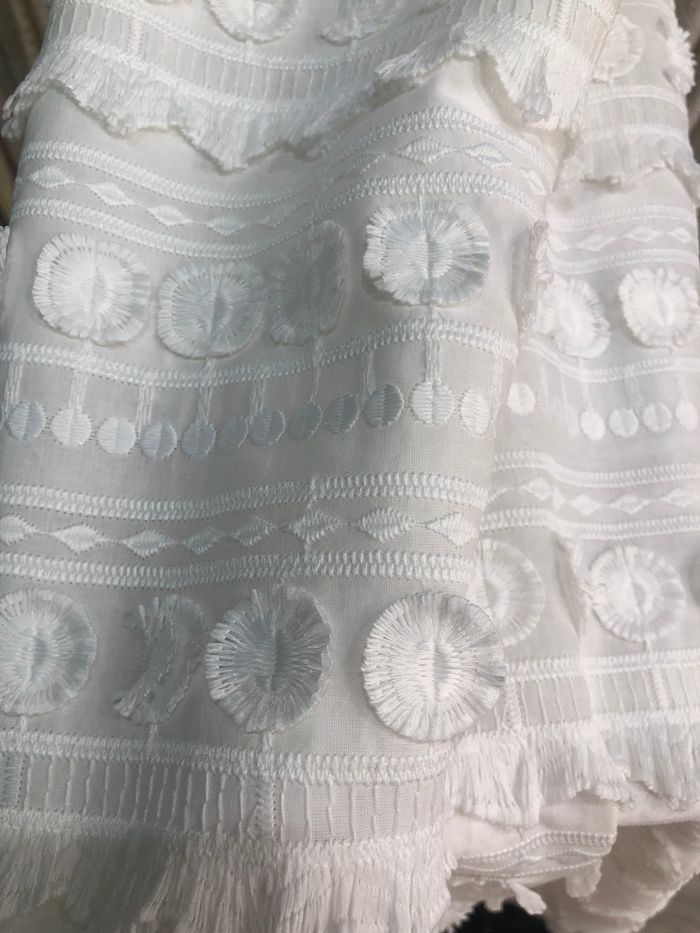 Flower Embroidery Cotton Fabric cotton Embroidered Fabric for - Etsy