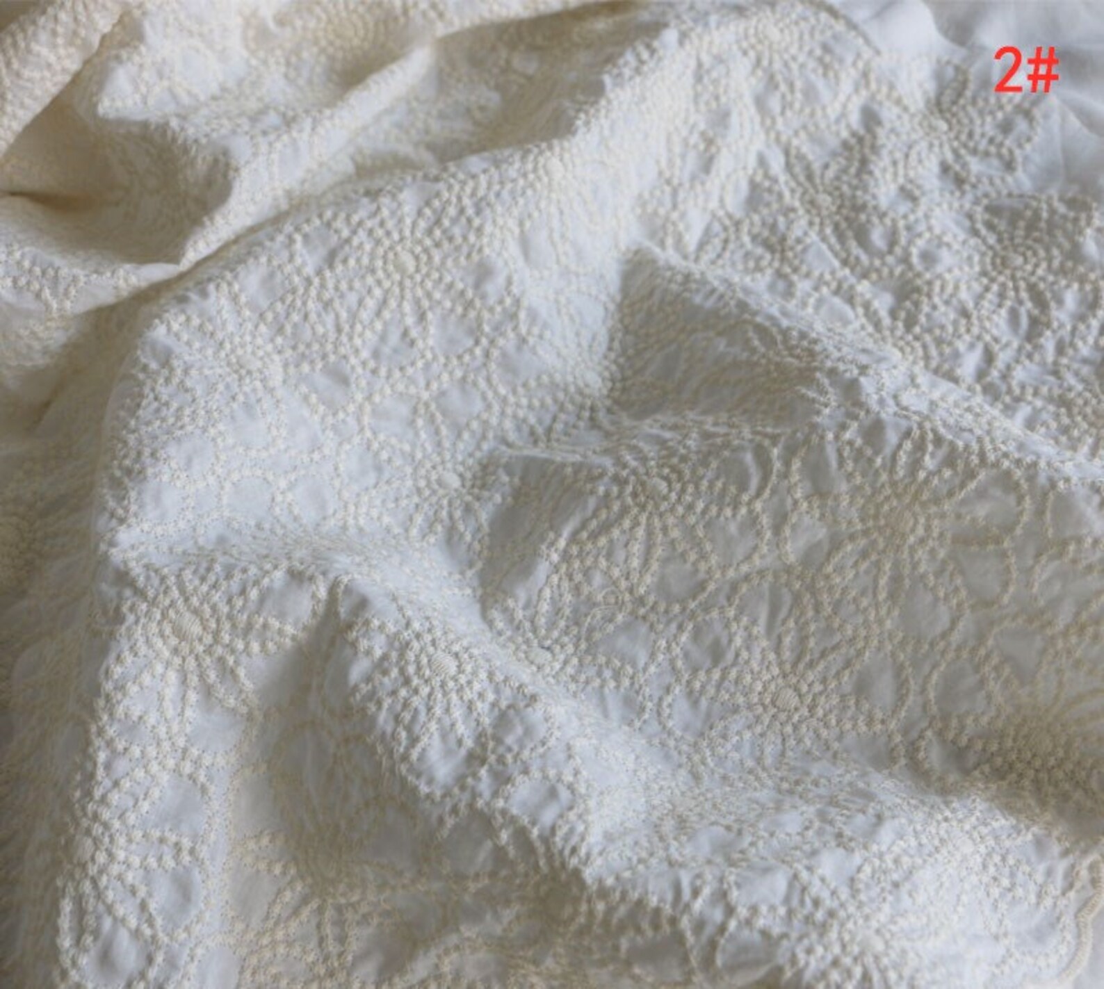 Flower Embroidery Cotton Fabric Cotton Embroidered Fabric For | Etsy