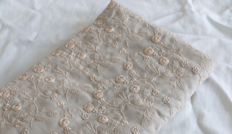 Flower Embroidery Cotton Linen Fabric cotton Linen | Etsy