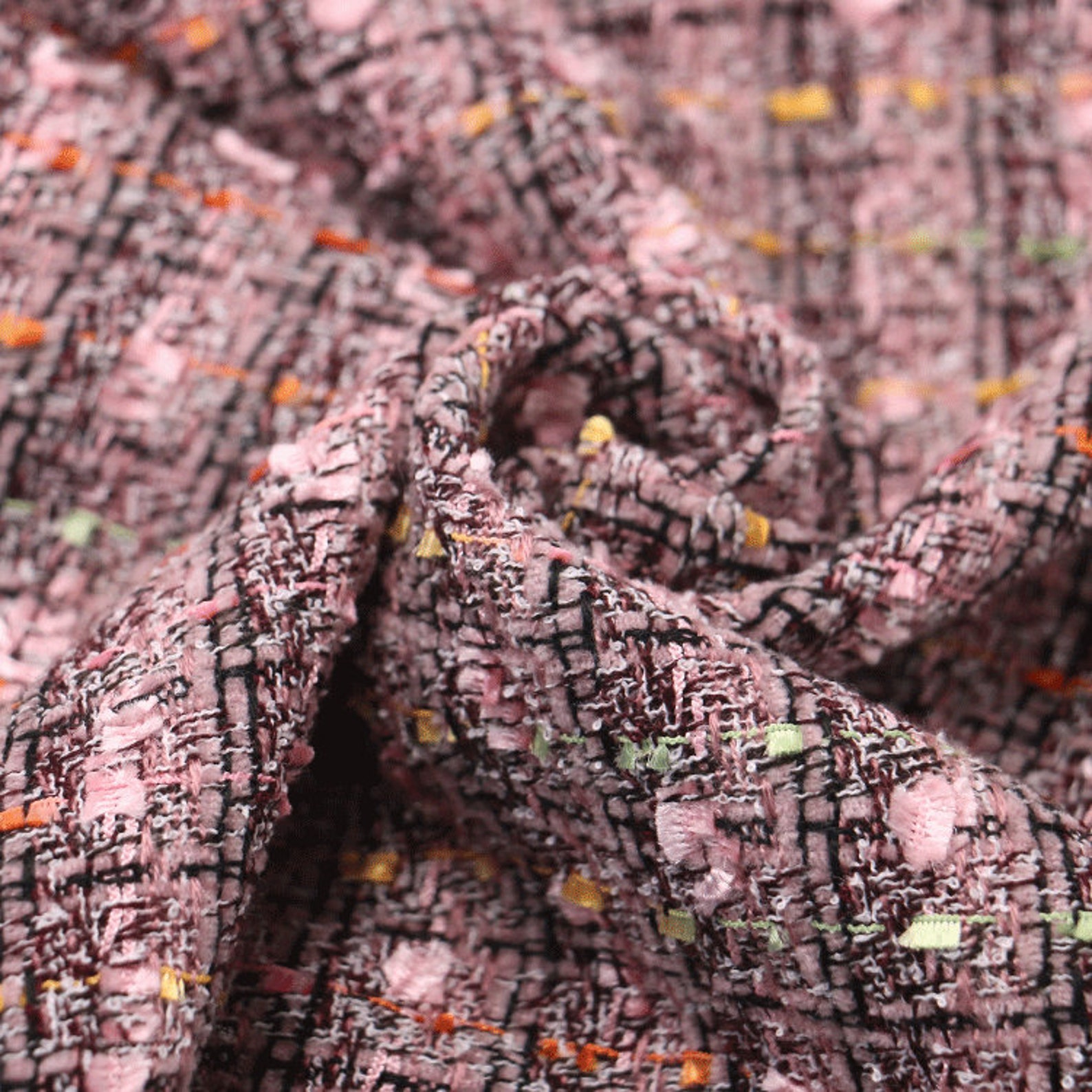 Tweed Mixed Color Fabric by the Yard - Etsy