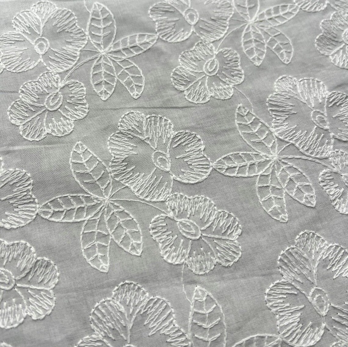 Flower Embroidery Cotton Fabric ,cotton Embroidered Fabric for Dress ...
