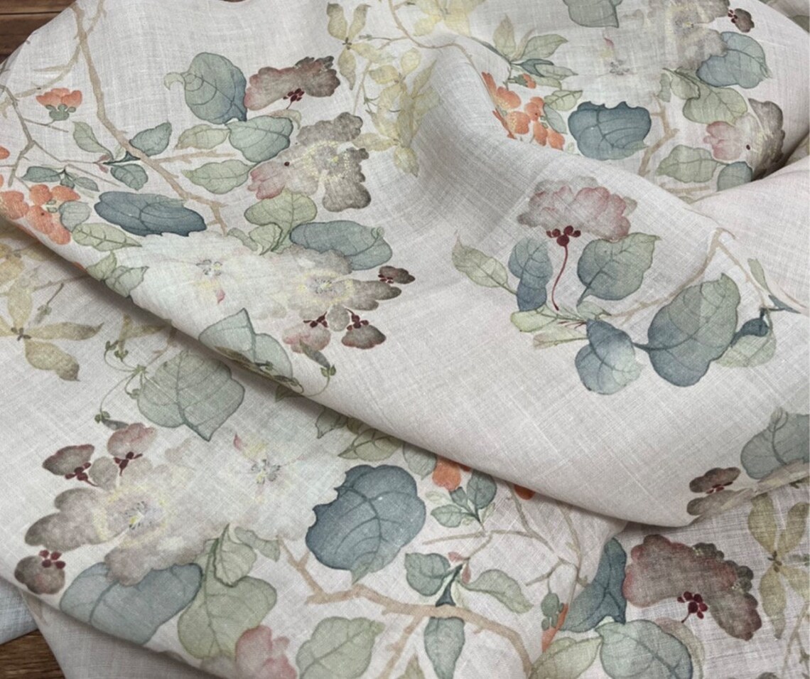 Printed Ramie Fabric by the Yard - Etsy