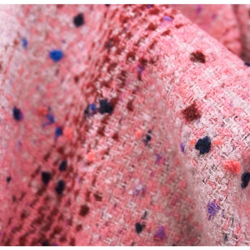 Pink Color Tweed Fabric by the Yard - Etsy