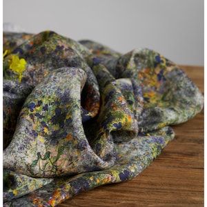 Printed Linen Fabric by the Yard - Etsy