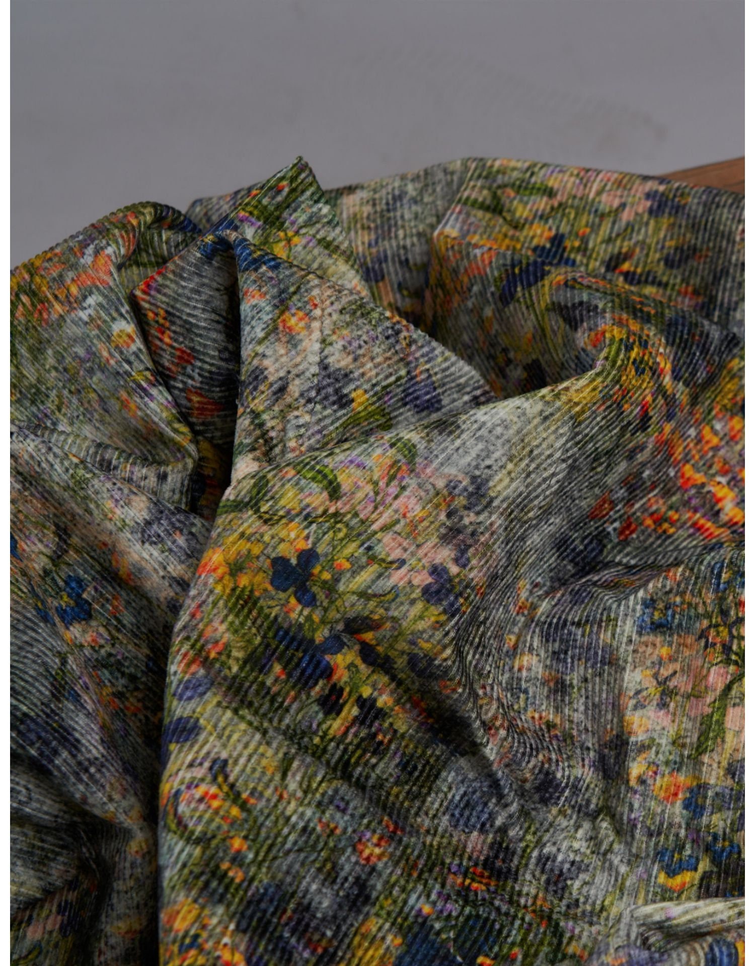 Printed Flower Corduroy Fabric by the Yard - Etsy