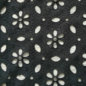 Flower Cotton Eyelet Borders Fabric, Embroidery Cotton Fabric, Hollowed ...