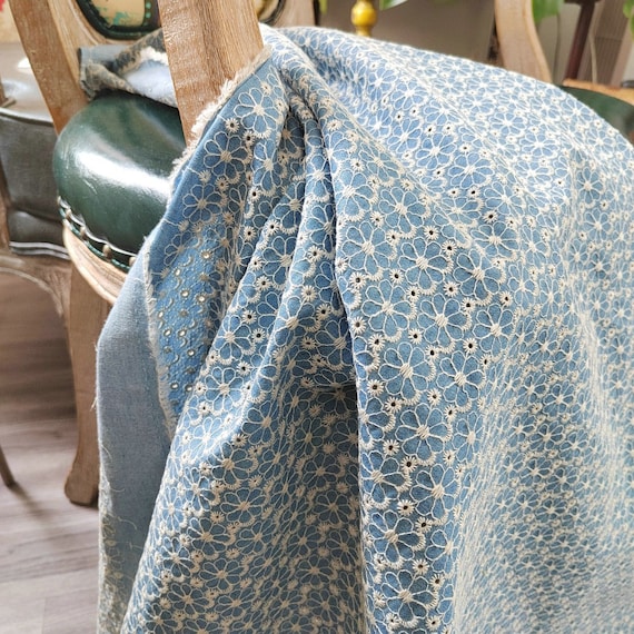 Cotton Eyelet Borders Fabric Embroidery Cotton Fabric - Etsy