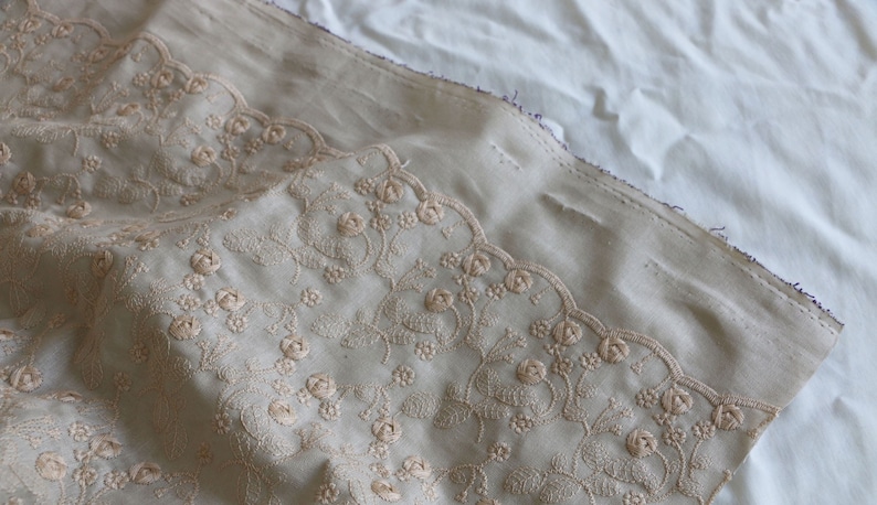 Flower Embroidery Cotton Linen Fabric cotton Linen | Etsy