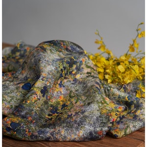 Printed Linen Fabric by the Yard - Etsy