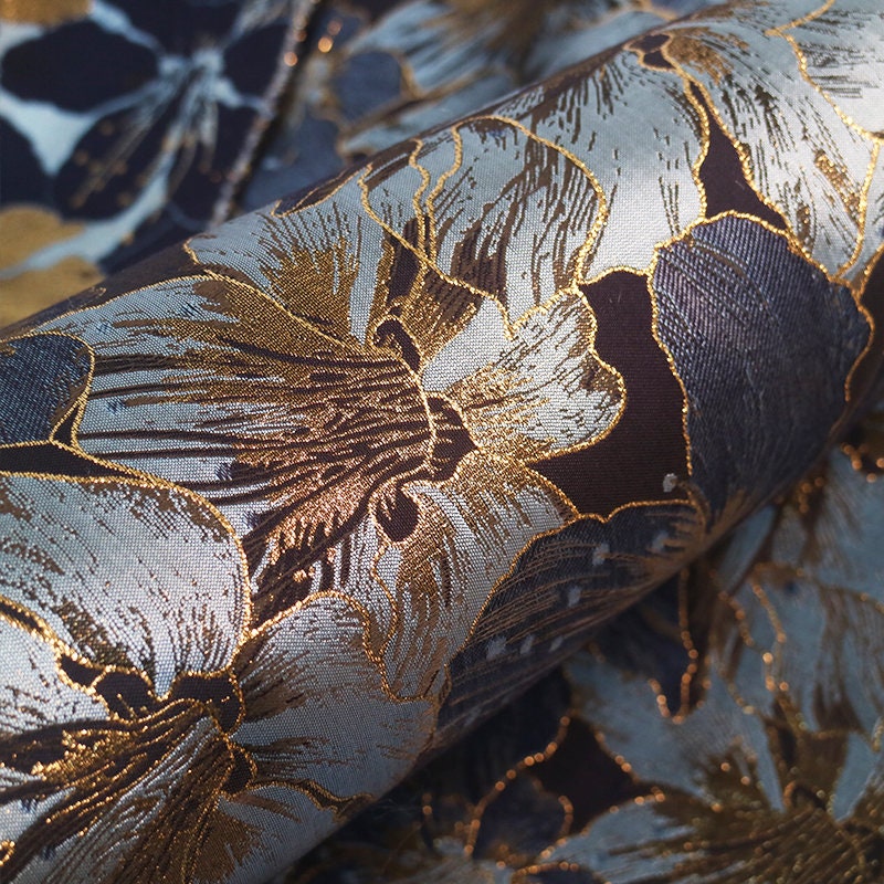 Gold Wire Flower Jacquard Fabric，brocade Fabric by the Yard - Etsy