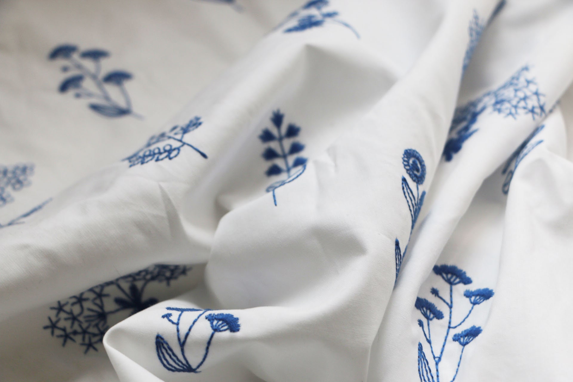 Flower Embroidery Cotton Fabric cotton Embroidered Fabric for - Etsy