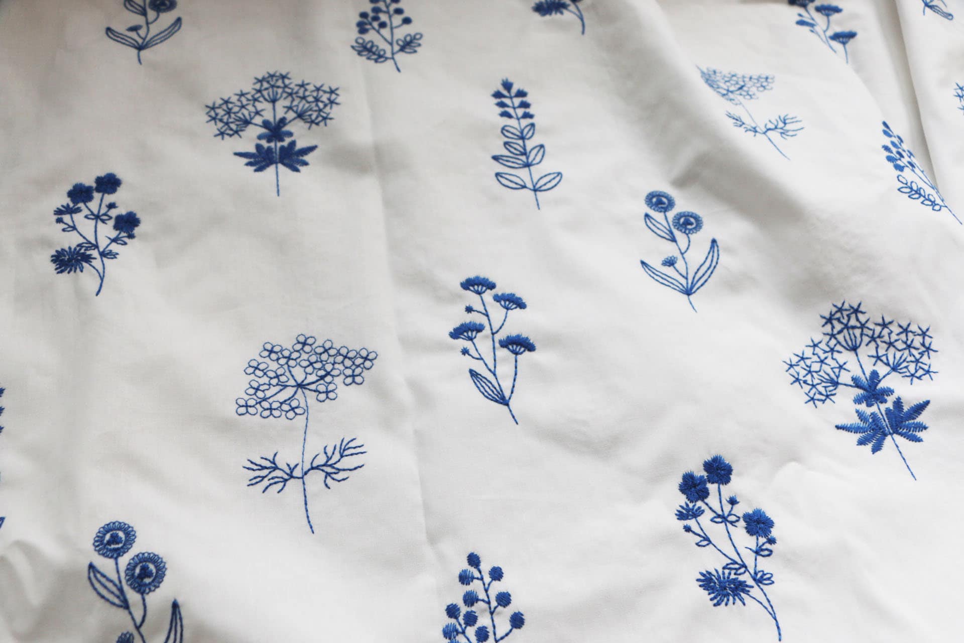 Flower Embroidery Cotton Fabric cotton Embroidered Fabric for | Etsy