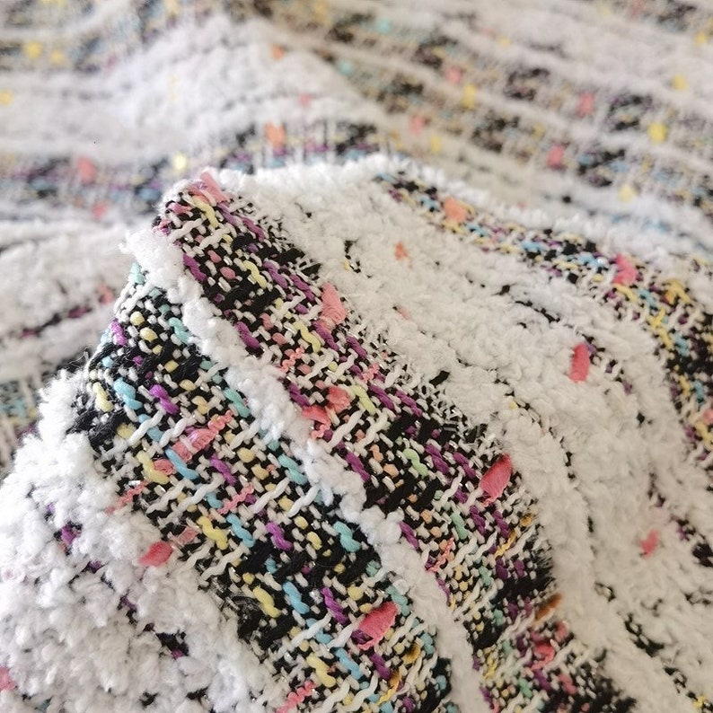 Mixed Color Tweed Fabric by the Yard - Etsy