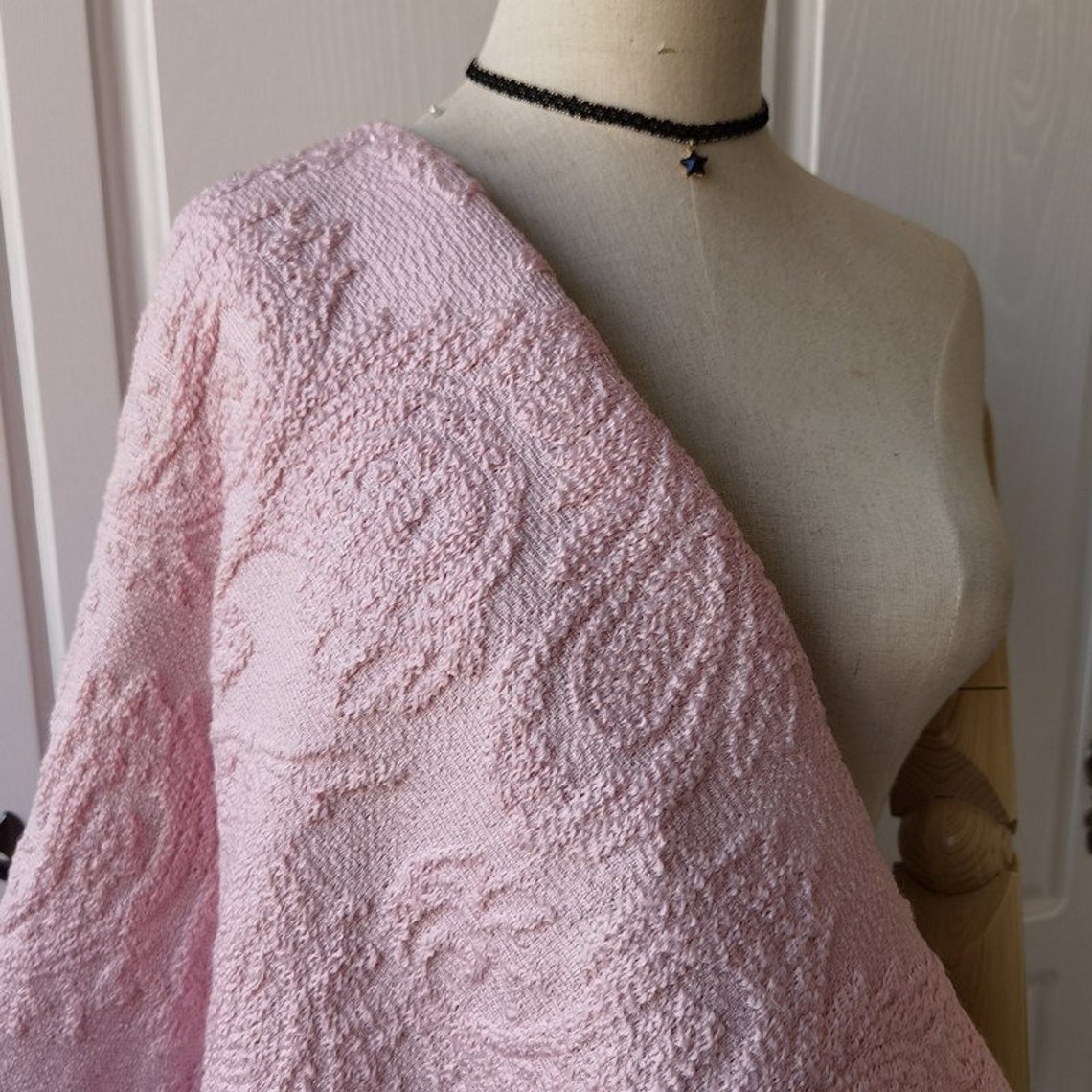 Pink Color Tweed Fabric by the Yard - Etsy