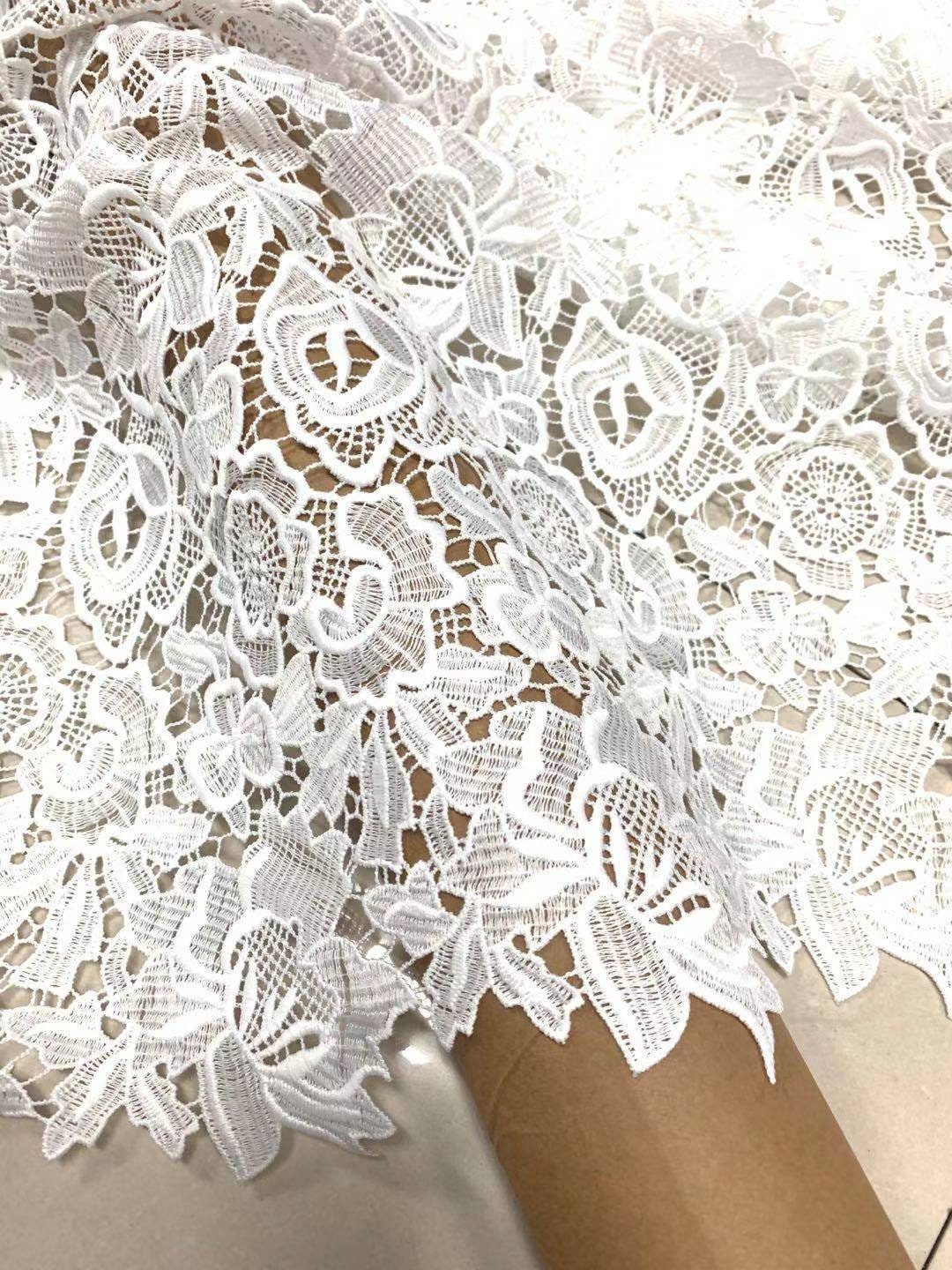 Guipure Flower Forest Embroidered Lace Fabric,bridal Lace by the Yard ...