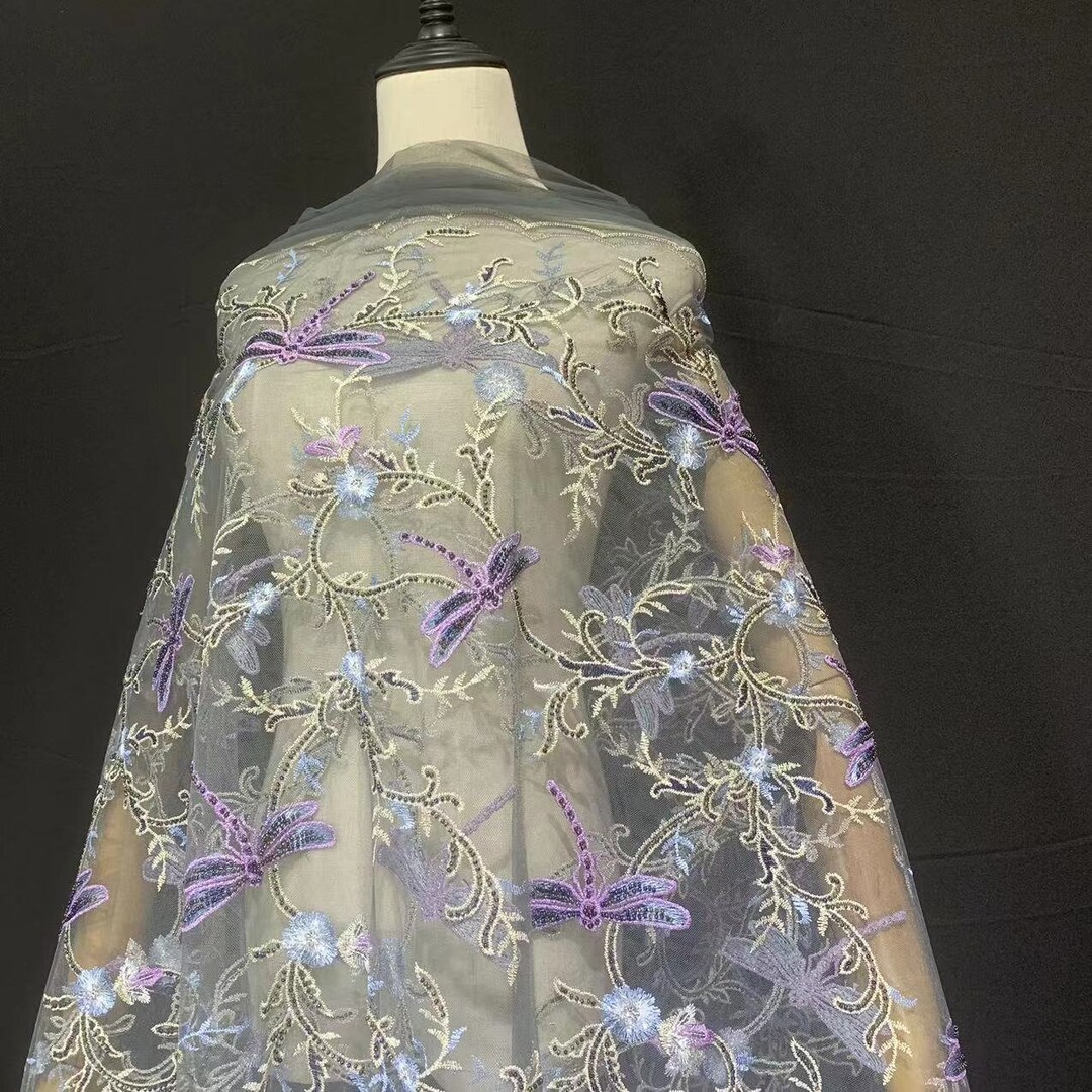 Dragonfly Lace Fabricembroidery Bridal Mesh Lace Fashion - Etsy