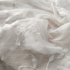 Flower Embroidery Chiffon Fabric ,chiffon Embroidered Fabric for Dress ...