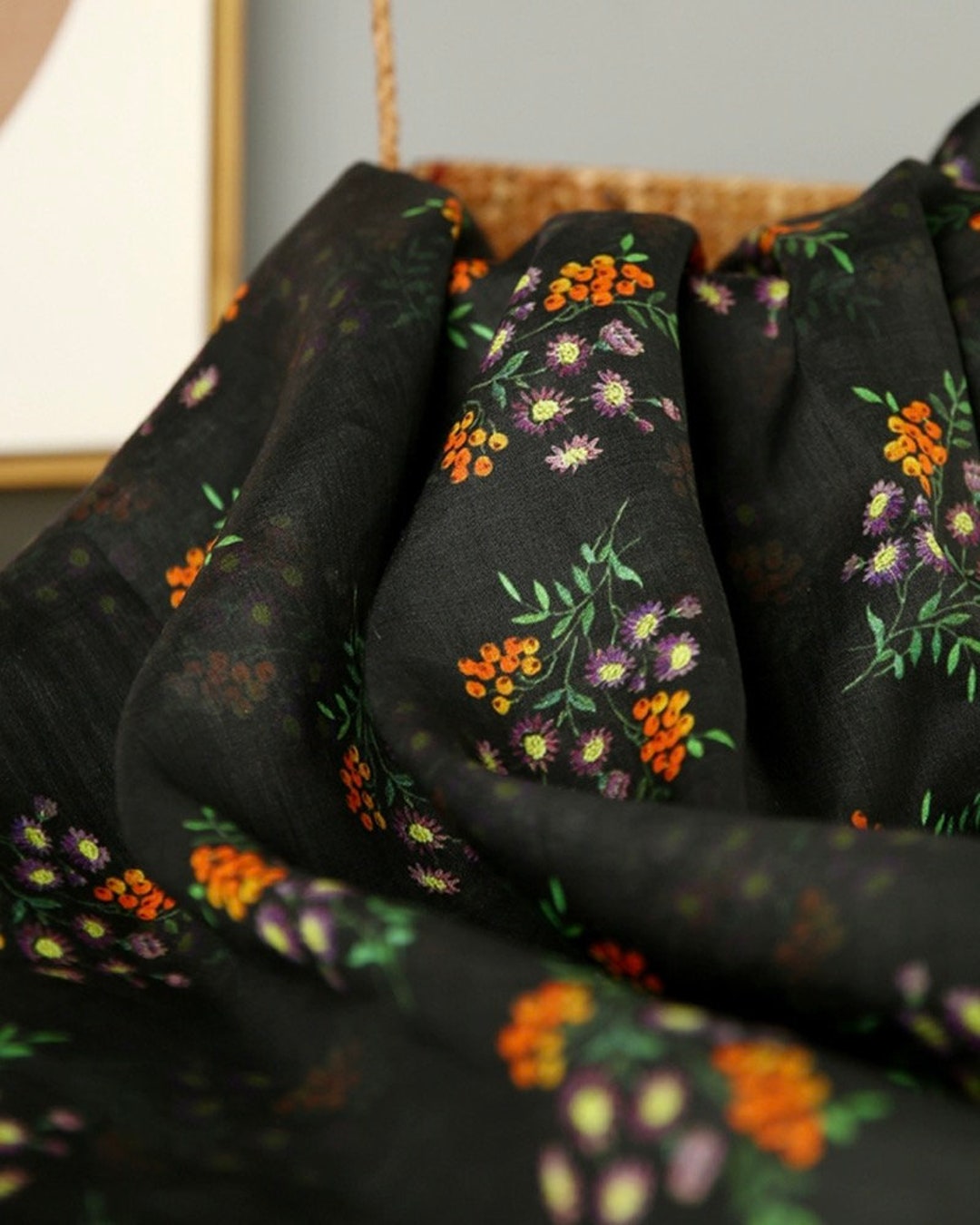 Printed Ramie Fabric by the Yard - Etsy