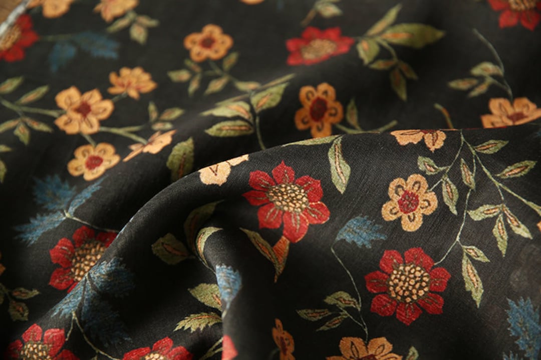 Printed Ramie Fabric by the Yard - Etsy
