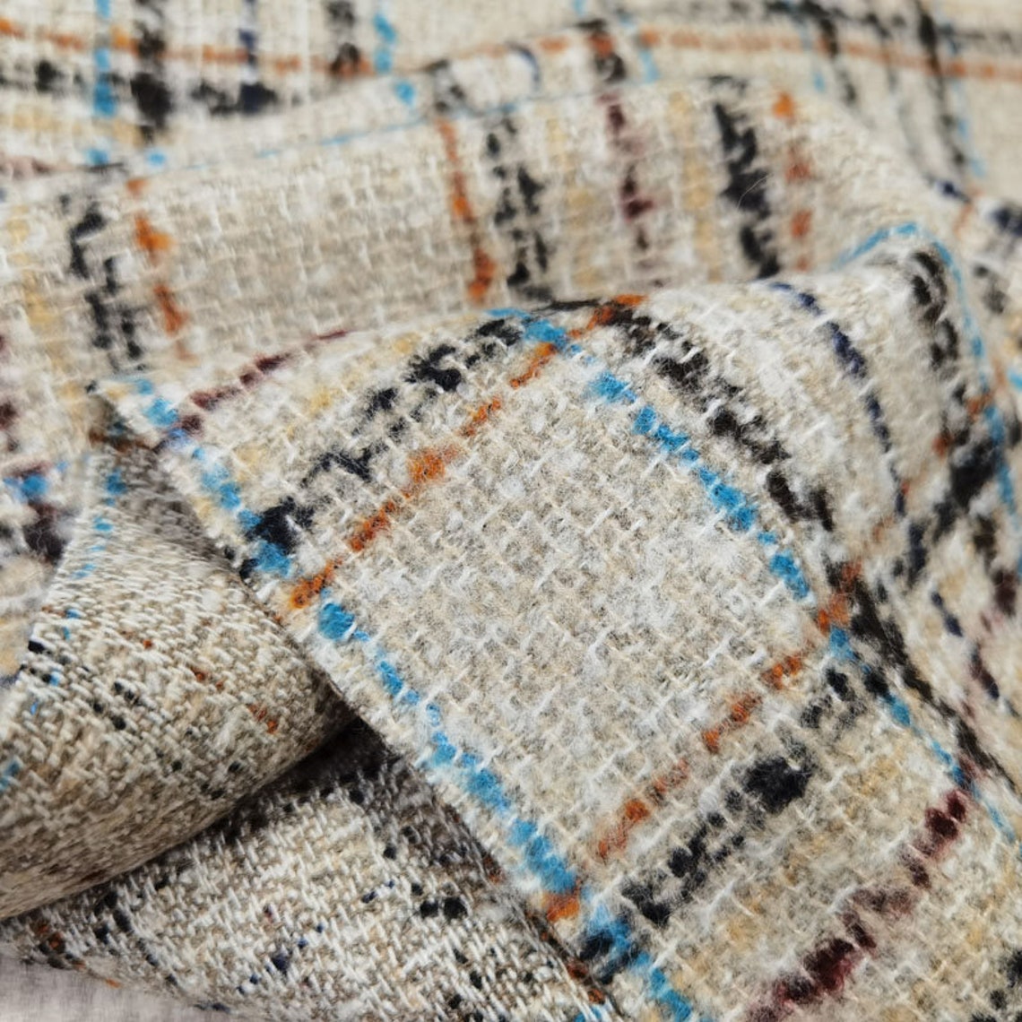 Wool Tweed Fabric by the Yard - Etsy