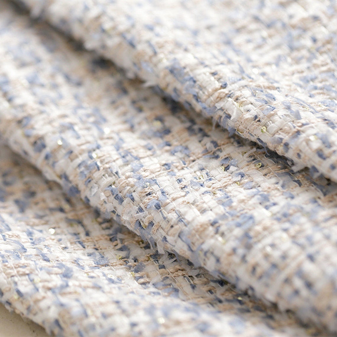 Tweed Fabric,gold Cotton Yarn,woven Soft Fabric by the Yard - Etsy