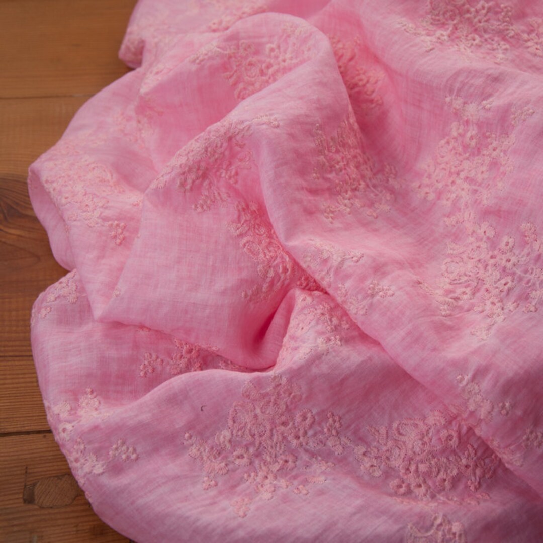 Ramie Flower Embroidery Fabric by the Yard - Etsy